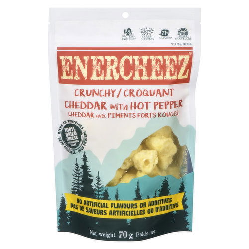 Enercheez Cheddar & Hot Pepper Crispy Cheese Snack - Spicy Canadian ...